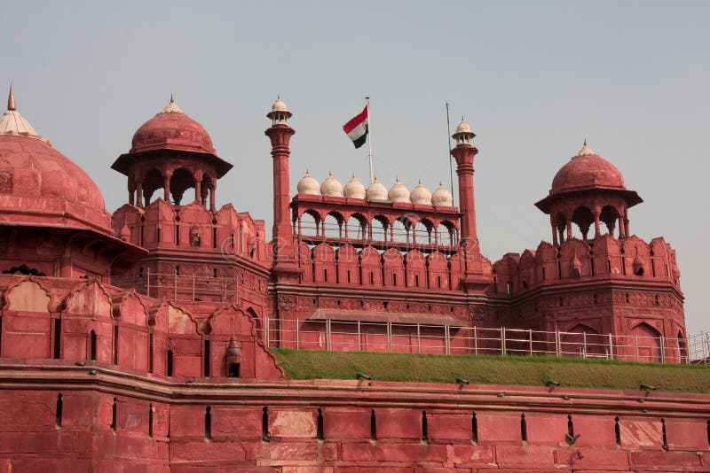 Front View of Red Fort, New Delhi Stock Photo - Image of stone ...