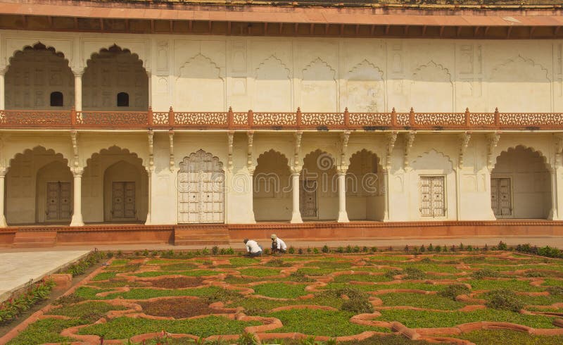 Red Fort Agra India Hareem Gardens Editorial Stock Image - Image of ...