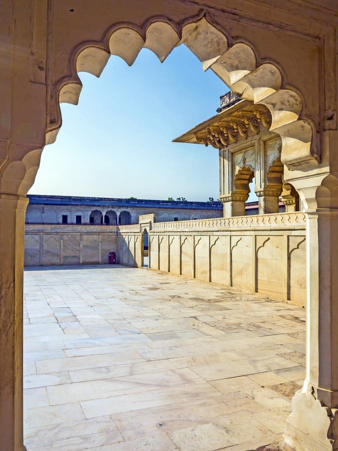 Red Fort in Agra, India, World Heritage Stock Image - Image of marble ...
