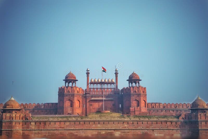 Red fort delhi stock image. Image of fort, monument - 136140077