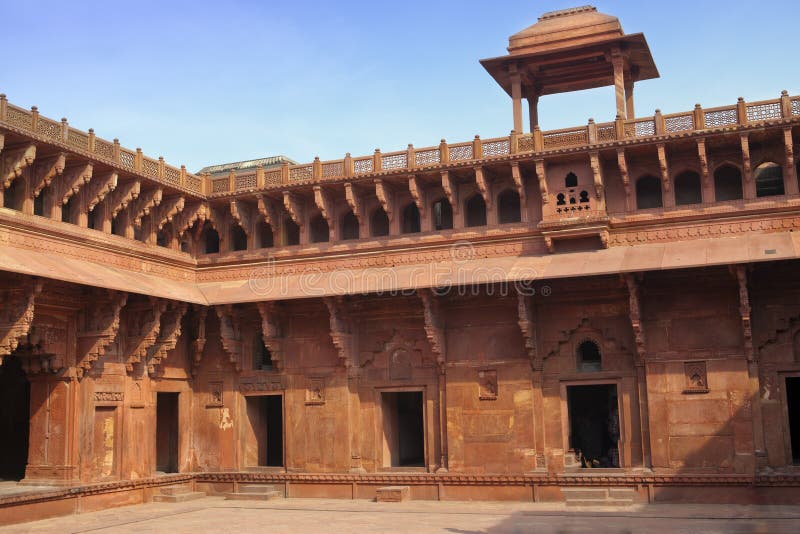 Red fort inside. Agra stock photo. Image of india, ornament - 110095970