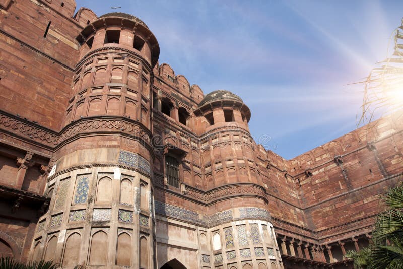 Red Fort Inside. Agra. India Stock Image - Image of beautiful, famous ...