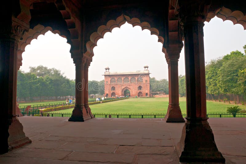 Gate of the Old Indian Red Fort Stock Photo - Image of agra, landmark ...