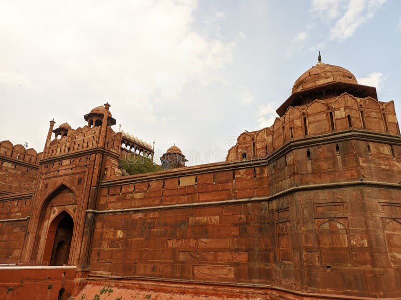 Red Fort from Side View Architecture Stock Photo - Image of side, fort ...