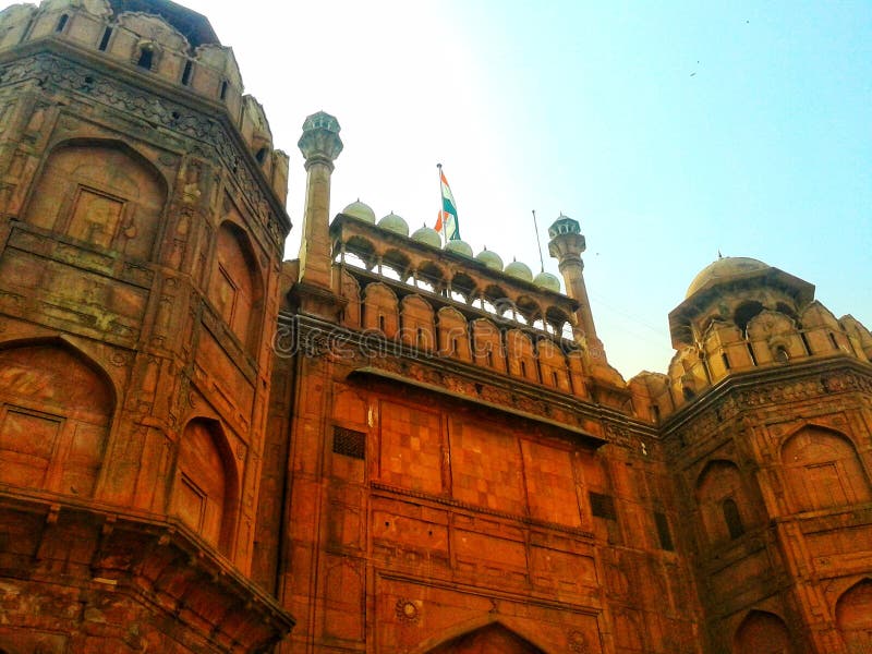 Red Fort Top View, Delhi, India. Stock Image - Image of architecture ...