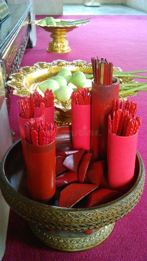 Fortune Sticks or Seamsi in Thai Temple. Belief Fortune Telling Stock ...