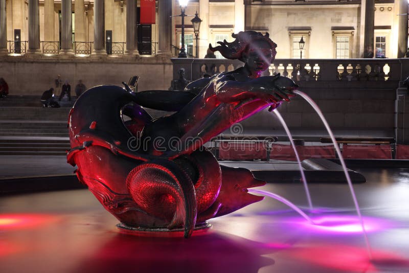 Red fountain editorial stock image. Image of bronze, international ...