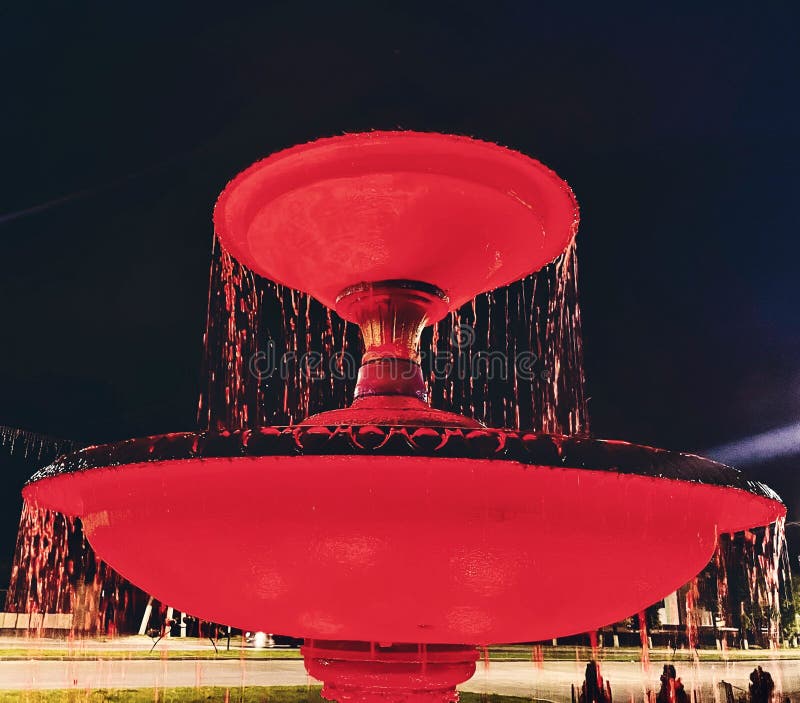 Red fountain stock photo. Image of outdoors, view, architecture - 226599934