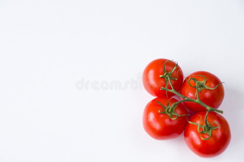 Red Four Tomatoes on the White Background Stock Image - Image of ...