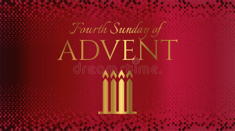 Red Fourth Sunday of Advent Background Illustration Design Stock Vector ...