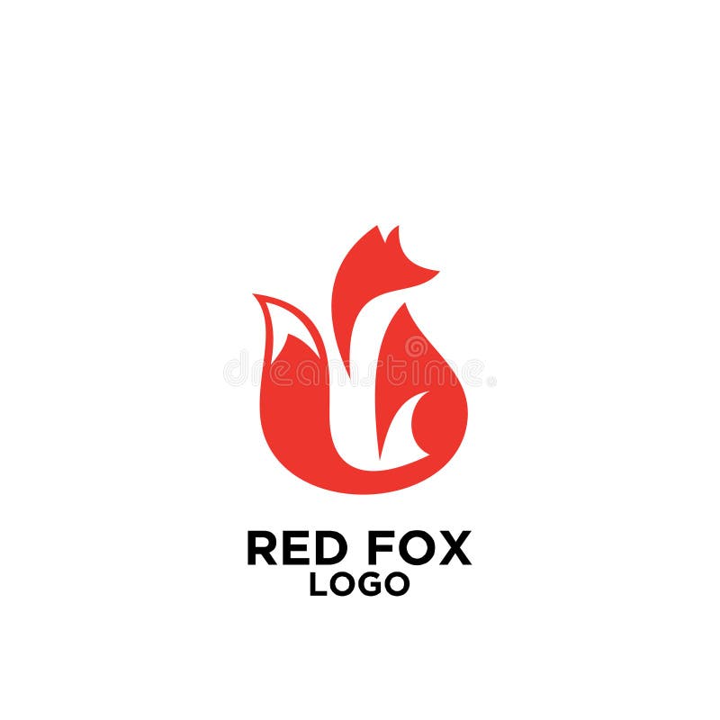 Set Collection Red Fox Modern Abstract Simple Logo Icon Design Stock ...