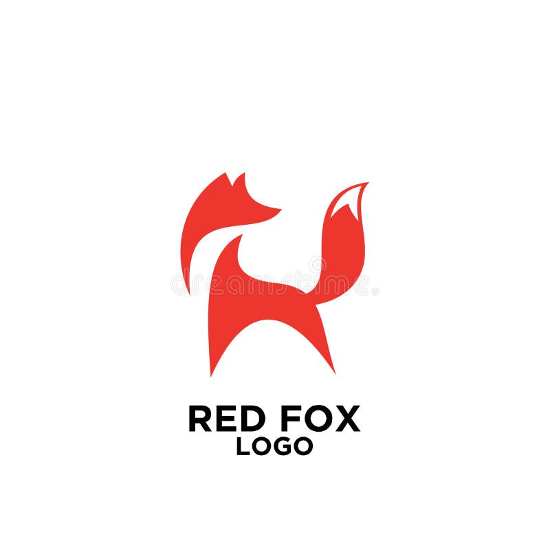 Set Collection Red Fox Modern Abstract Simple Logo Icon Design Stock ...