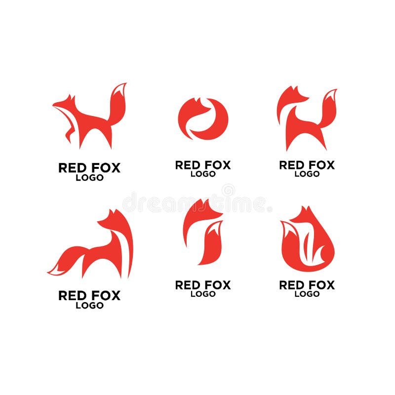 Red Fox Modern Abstract Simple Logo Icon Design Stock Vector ...