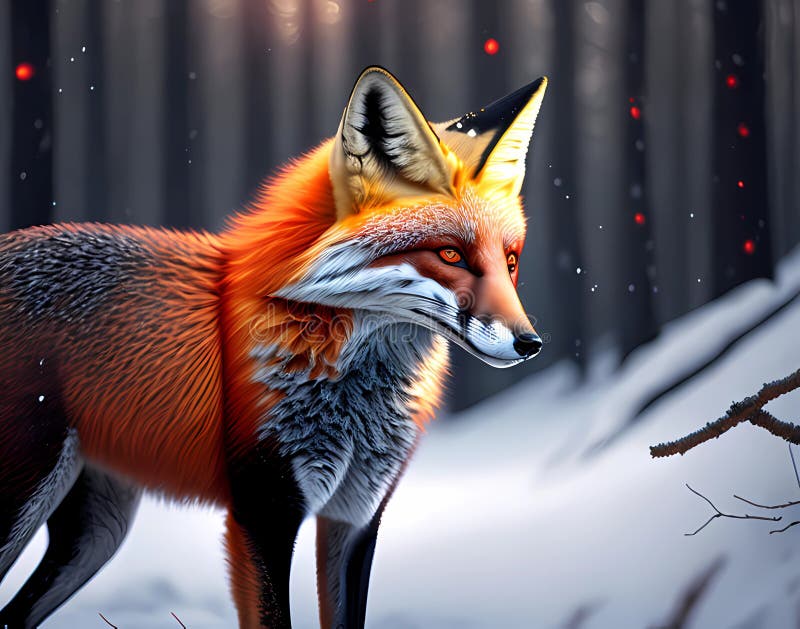 The Red Fox- AI Generated Artwork Stock Illustration - Illustration of ...