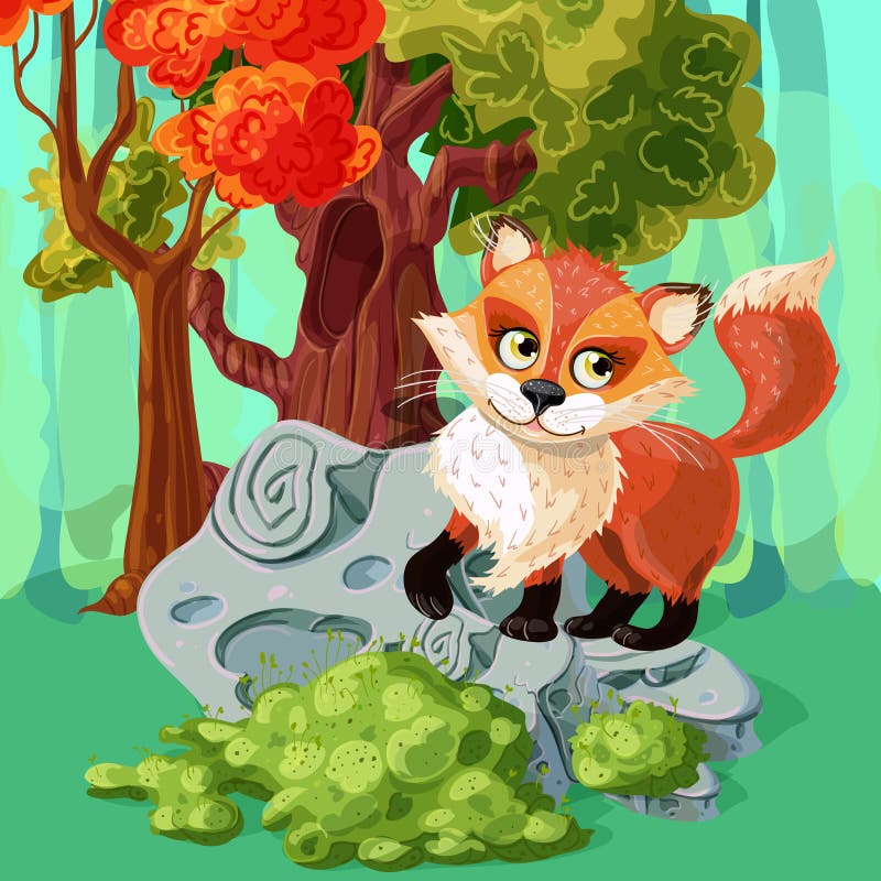 Cartoon Fox Tree Trunk Stock Illustrations – 135 Cartoon Fox Tree Trunk ...