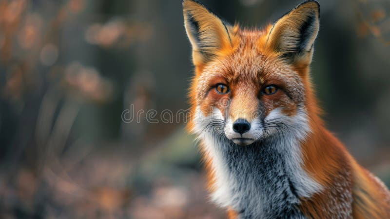 Close Up of Red Fox Gazing at Camera Stock Illustration - Illustration ...