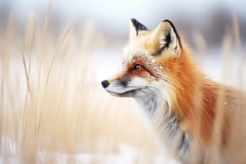 Red Fox in Cold Air, Breath Visible Stock Image - Image of portrait ...