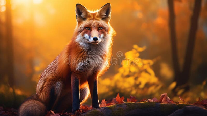Red Fox in the Forest Red Fox in the Woods Red Fox Vulpes Stock ...