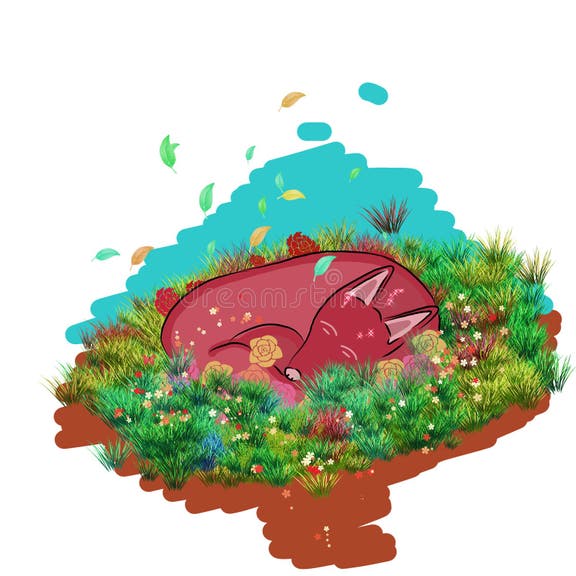 Red fox in the grass stock photo. Image of organ, pattern - 214916768