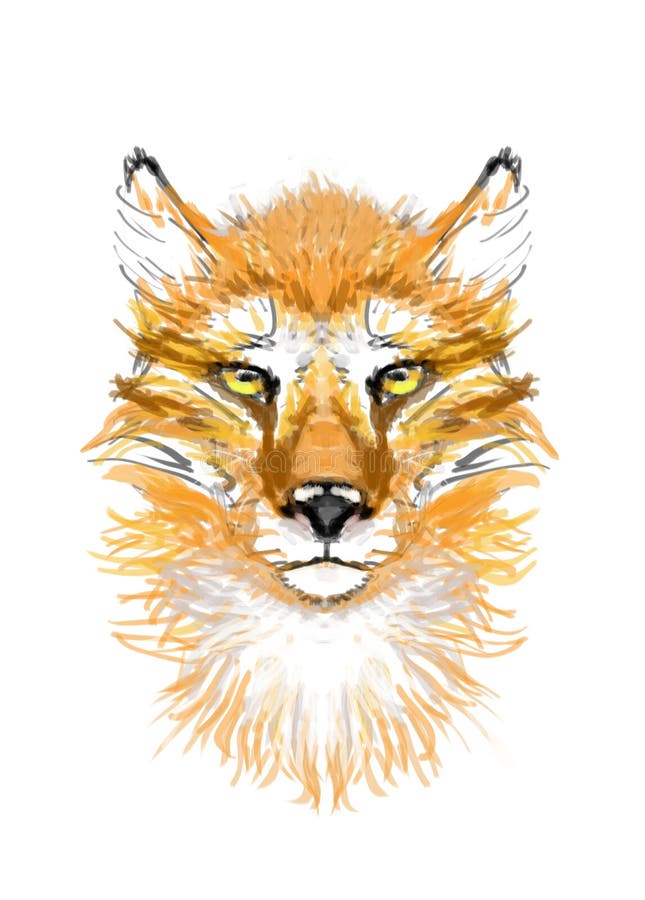Red, Fox, head, picture stock illustration. Illustration of isolated ...