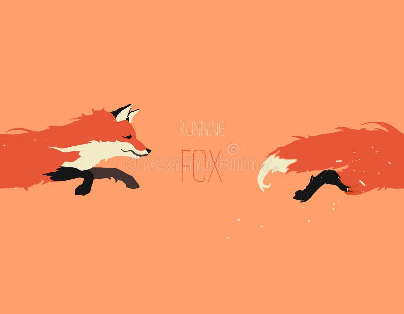 Red Fox Jumping, Fox Flight, Flat Vector Art Stock Vector ...