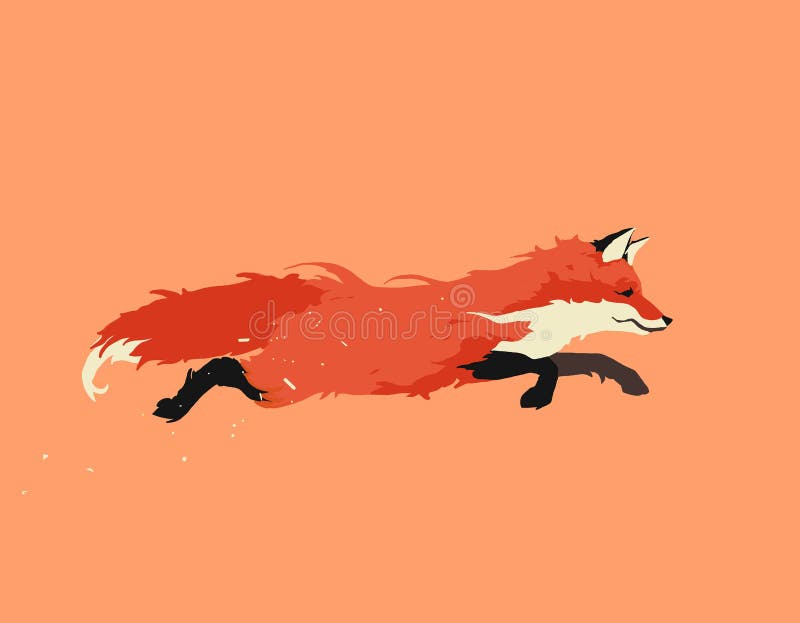 Red Fox Jumping, Fox Flight, Flat Vector Art Stock Vector ...
