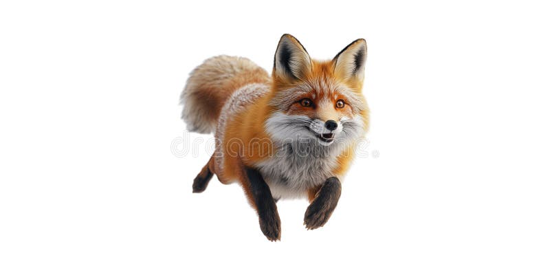 Red Fox Leaping with Joy. Symbol of Playfulness and Freedom Isolated on ...