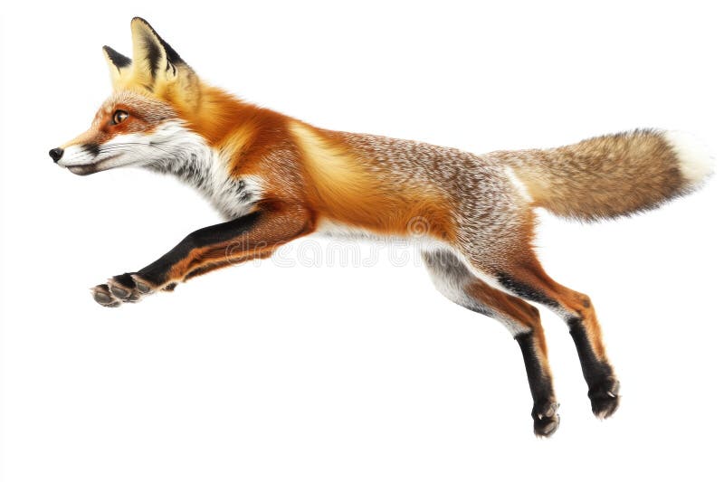 A Red Fox Leaping in Mid-air, Showcasing Its Agility and Quick Reflexes ...