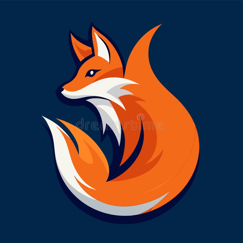 A Red Fox Logo Displayed on a Vibrant Blue Background, Showcasing ...
