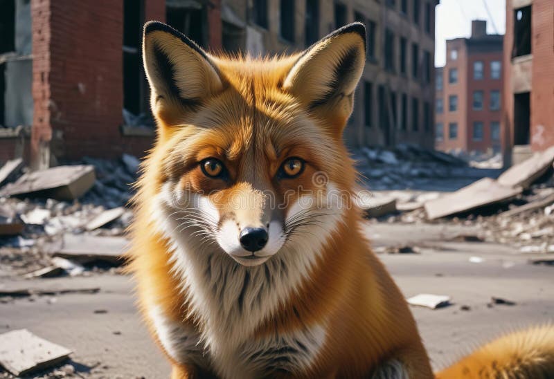 A Red Fox is Looking at the Camera Stock Illustration - Illustration of ...