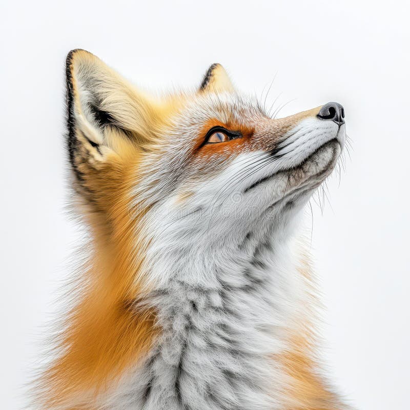 Red Fox Looking Up Majestic Wildlife Portrait Stock Illustration ...