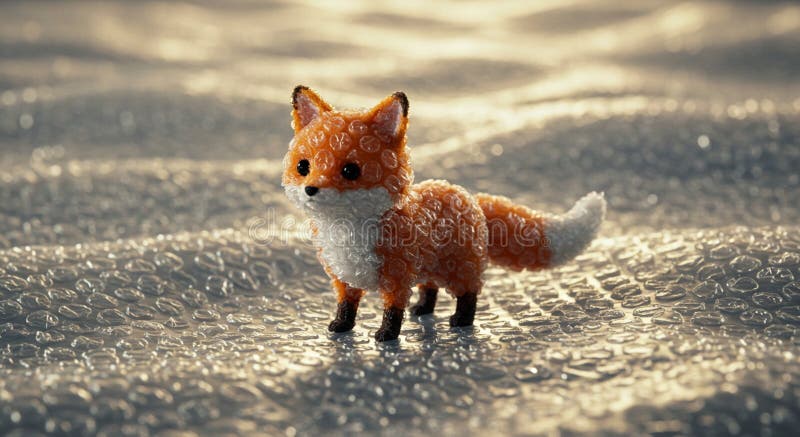 Red Fox Made from Bubble Wrap Stock Illustration - Illustration of ...