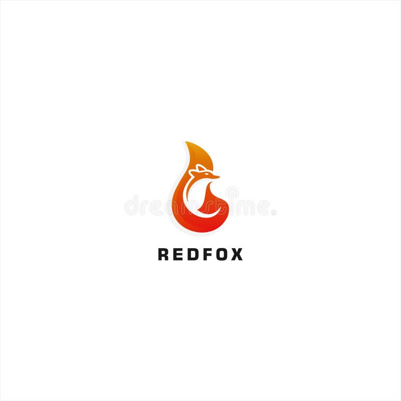Red Fox Logo Design Template Stock Vector - Illustration of element ...