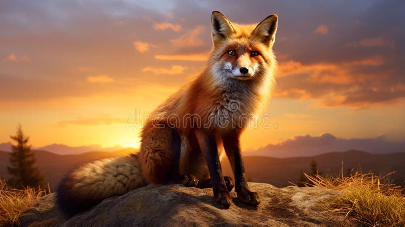 Red Fox in the Morning Red Fox in the Wild Red Fox Vulpes Stock ...
