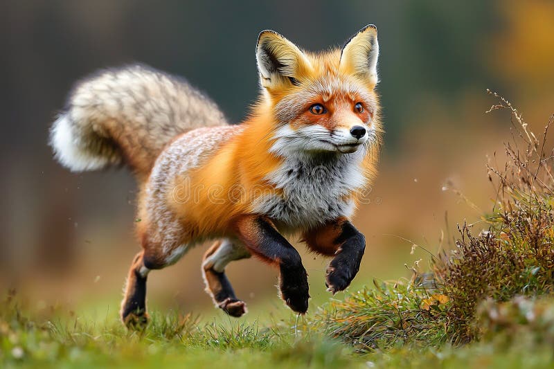 Red Fox in Motion stock illustration. Illustration of natural - 345305583