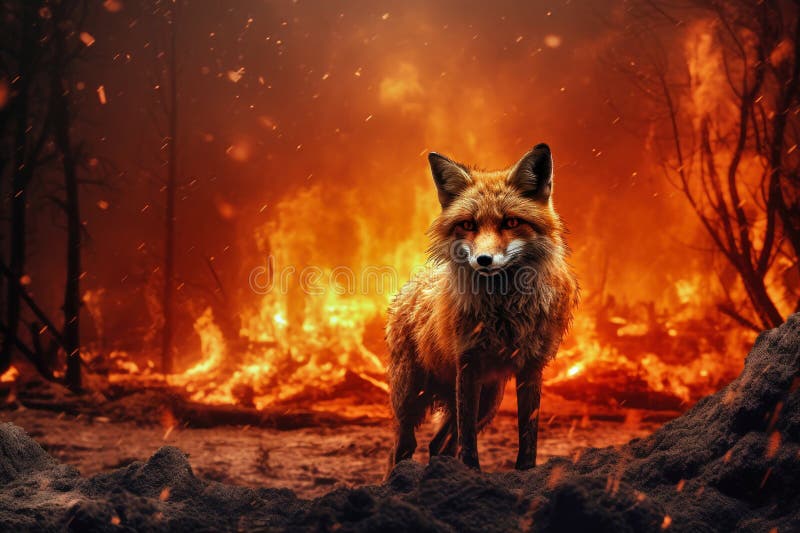 A Red Fox is Perched Atop a Pile of Coal, Symbolizing Its Escape from a ...