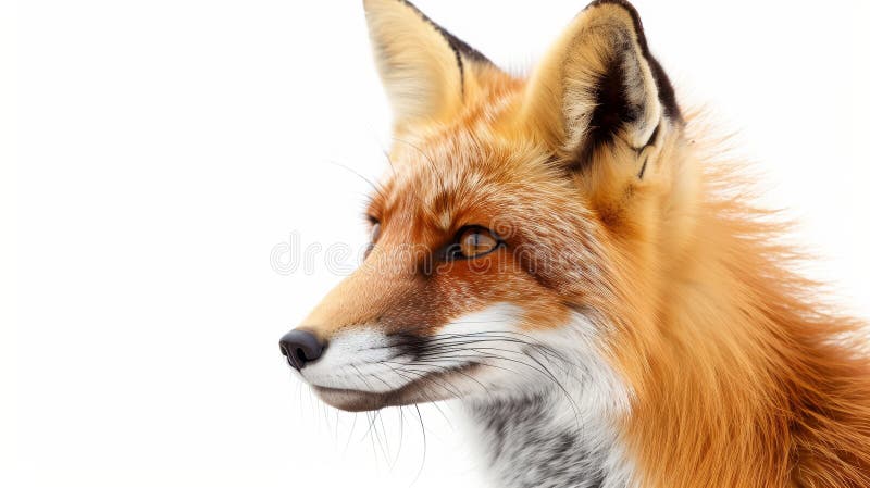 Red Fox Profile White Background Nature Wildlife Concept Stock Photos ...