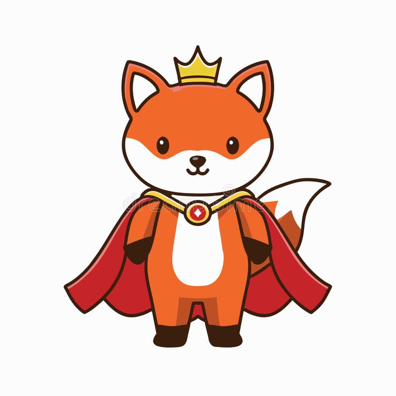 Red Fox with Royal Cloak stock vector. Illustration of costume - 361697102