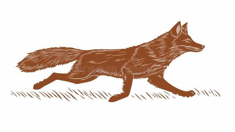 Red Fox Running Flat Vector Silhouette Stock Vector - Illustration of ...