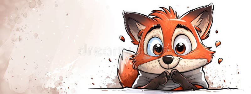 Red Fox with a Sad Expression, Seated on the Ground Stock Illustration ...