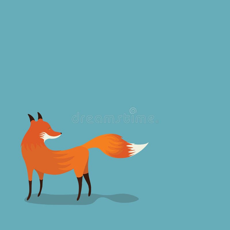 Red Fox on Simple Background Stock Vector - Illustration of copy ...