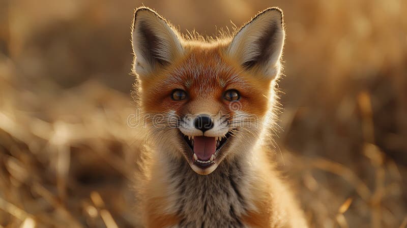A Red Fox Smiles for the Camera Stock Illustration - Illustration of ...