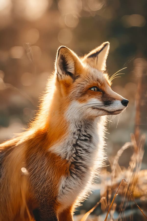 A Red Fox Standing in a Field of Tall Grass. Generative AI Stock Image ...