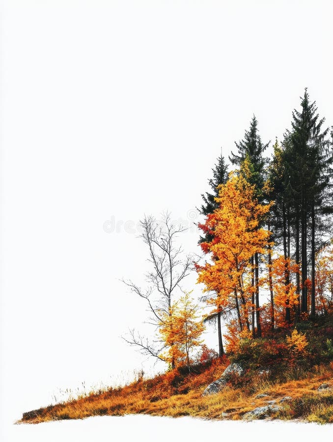 Red Fox with Bushy Curled Tail in Side Profile on Clean White ...