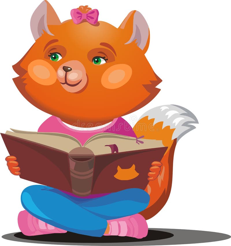 Red Fox with a Textbook. Vector Illustration Stock Vector ... Red Fox with a Textbook. Vector Illustration Stock Vector ...