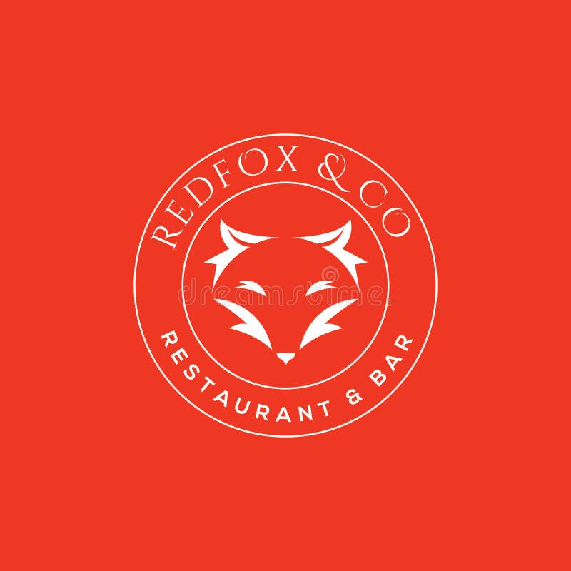 Red fox vector logo stock vector. Illustration of retro - 110275248