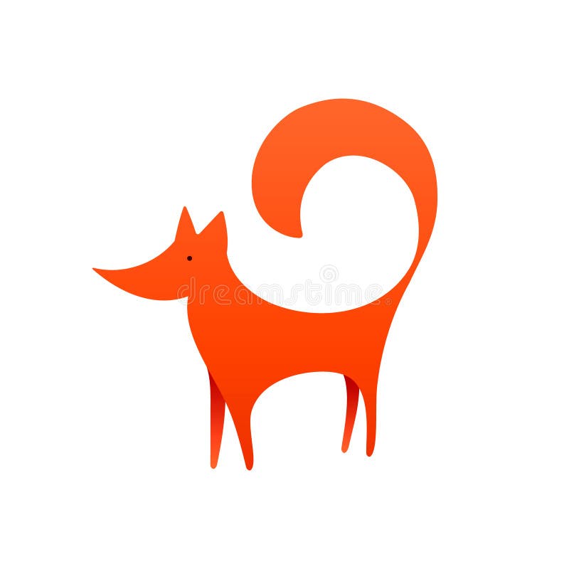 Red Fox . Vector Logo with Negative Space. Laconic Symbol for Icons ...