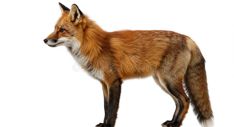 Red Fox (Vulpes Vulpes) with Rich Reddish-brown Fur Standing Against a ...