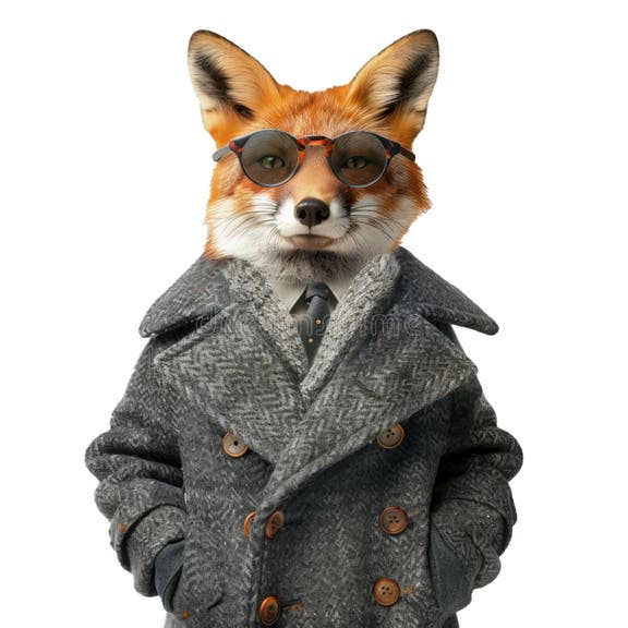 Red Fox Wearing Suit and Tie Posing with Hands in Pockets Stock Photo ...