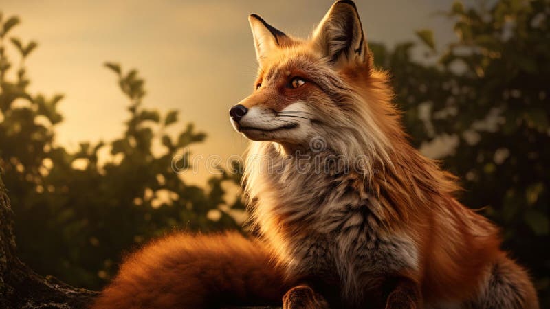 Red Fox in the Wild Red Fox Portrait Red Fox Vulpes Stock Illustration ...